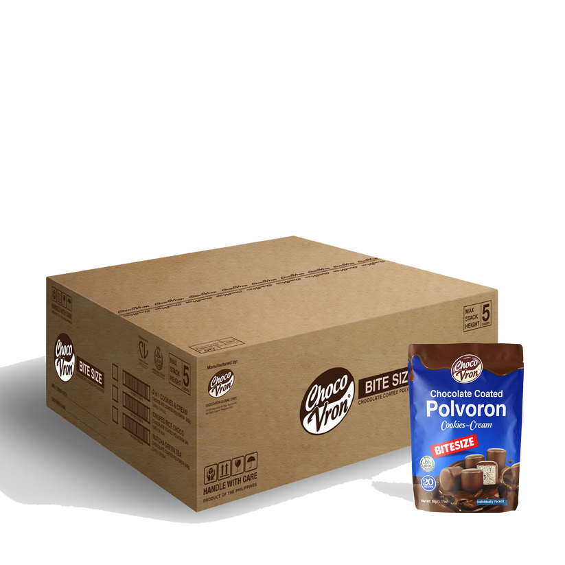 Bite Size Chocolate Coated Cookies and Cream Polvoron 80g CASE BUNDLE ...