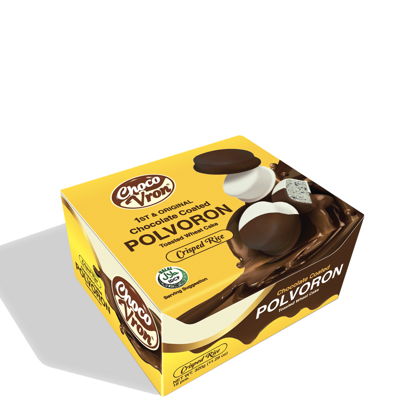 Retail Box Chocolate-coated Crisped Rice Polvoron 320g – ChocoVron